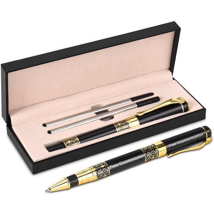 TJS-Stylo de gravure gratuit Stylos personnalisés Stylo bille luxe Cadeaux personnalisés pour ...