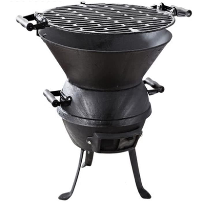 XLOO Barbecue À Charbon en Fonte,Barbecue,Gril Réglable en Hauteur ...