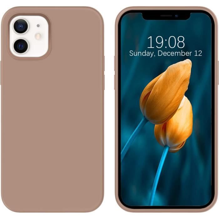 Coque iPhone 12 Mini Silicone Liquide Doublure en Microfibre Douce ...