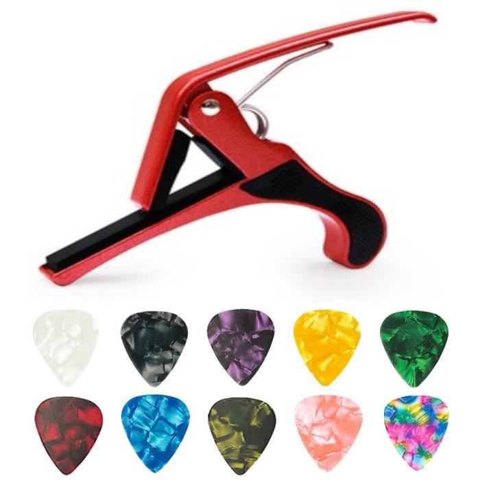 Capodastre Guitare Capo Guitare + Lot de 10 Médiators Pour Guitare ...