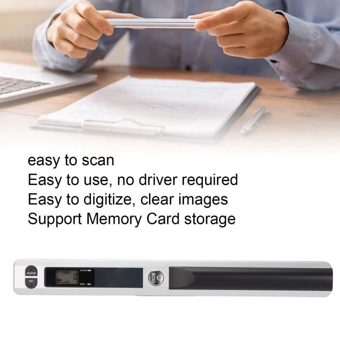 Scanner portable - MINIFINKER - Numérisation 900 dpi - A4 - Noir ...