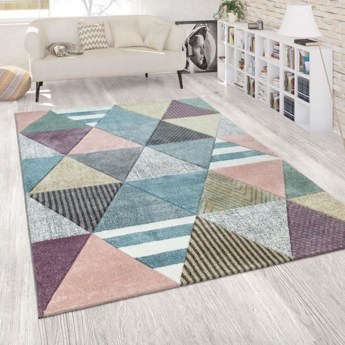 Tapis Coloré Salon Différents Designs Coloris Pastel 3D Doux Tapis ...