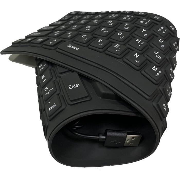 Clavier Pliable En Silicone Usb Wired Arabe Layout Clavier Étanche ...