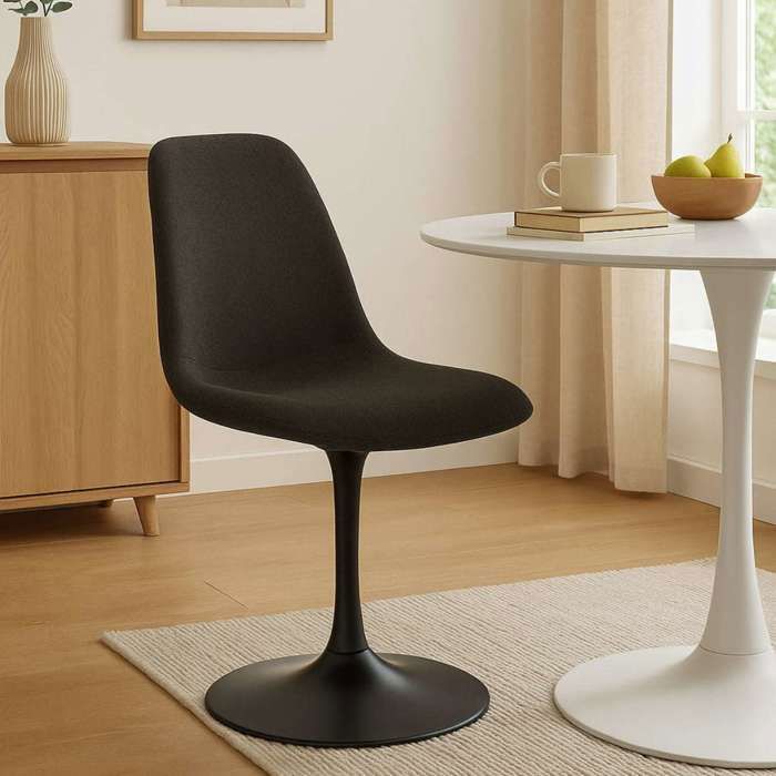 Chaise pivotante noire - SENHO - LORA - Design rétro-chic - Assise et ...
