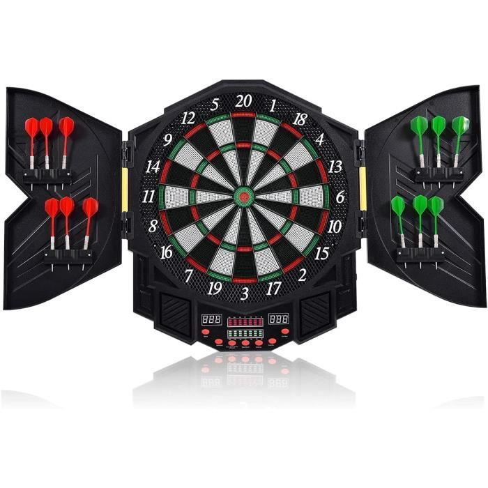 GOPLUS Cible de Fléchettes Electronique pour 8 Joueurs avec 4 Ecrans à ...