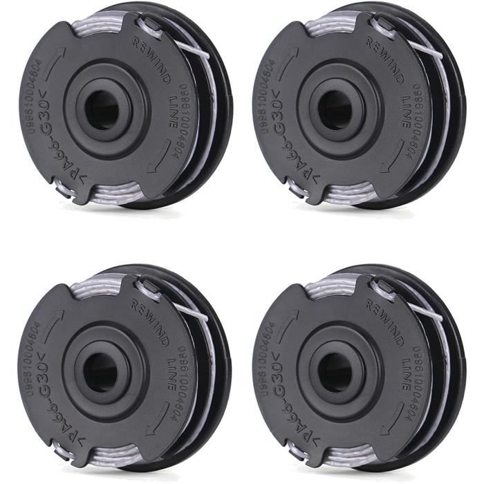 Lot de 4 bobines de fil de coupe 6 m de rechange pour débroussailleuse Art 24 27 30 30-36 LI259 ...