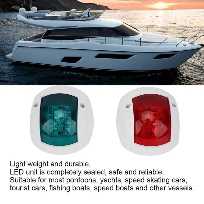 Feux de navigation LED bateau, lampe étanche IP66, lumière rouge verte ...