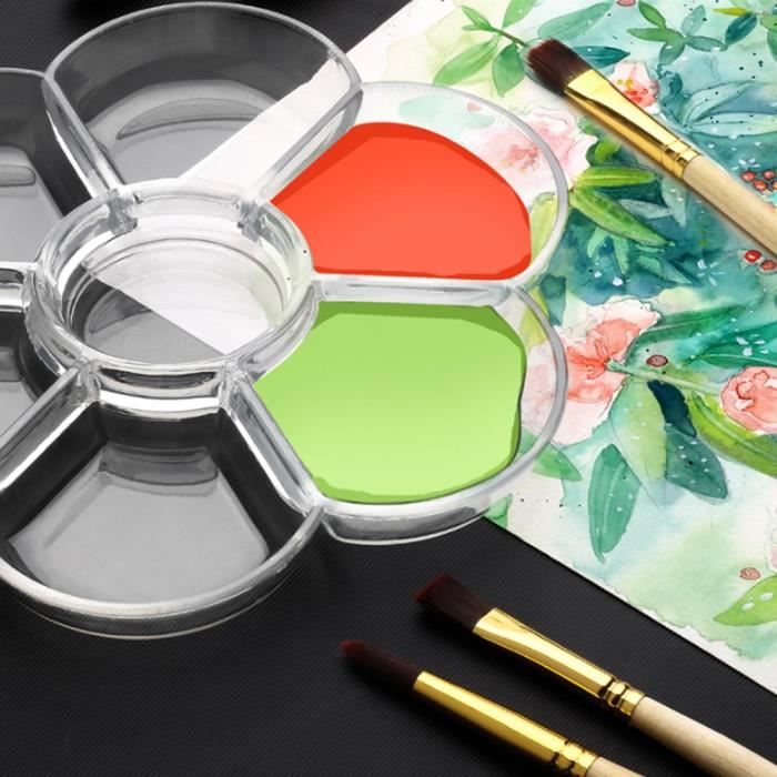 TMISHION Pigment 7 Trous en Forme de Prune Palette Art Dessin Peinture ...