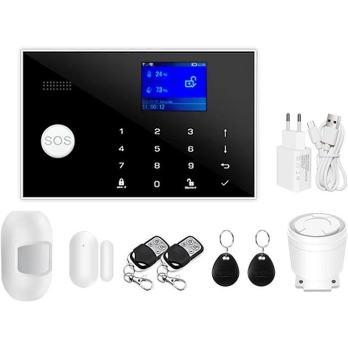 Système D'Alarme Wifi Gsm Tuya Maison Intelligente Écran Tft Rfid App Clavier Tactile Maison ...