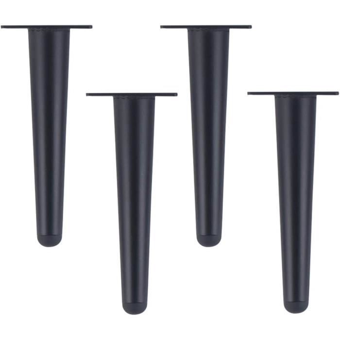 Dfvv Pieds De Meuble En Métal Noir, Pieds De Table Fuselés, 4 Pièces ...