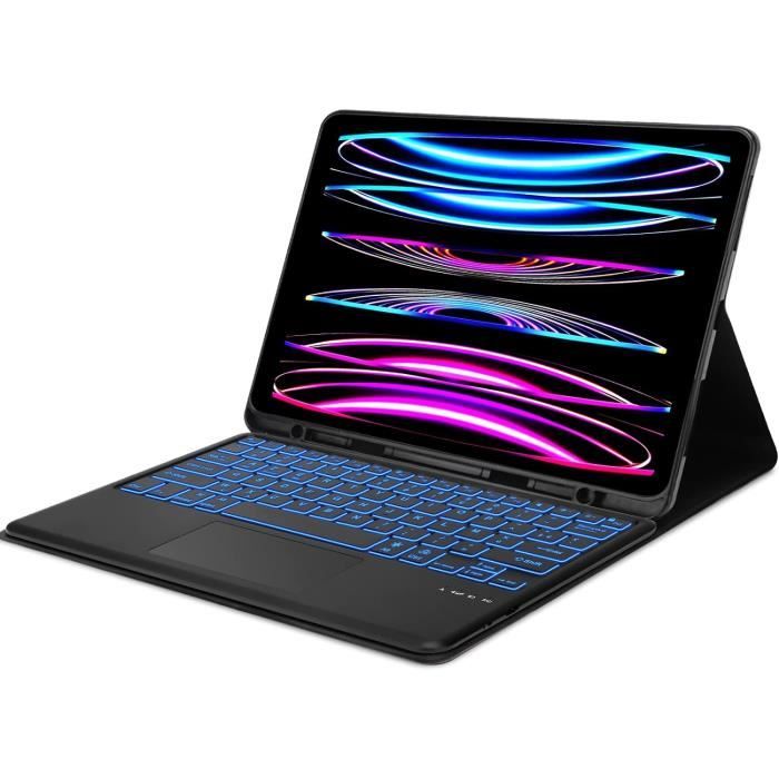 Étui Clavier Pour Ipad Pro 12.9 - Azerty Rétroéclairage 7 Couleurs Usb ...