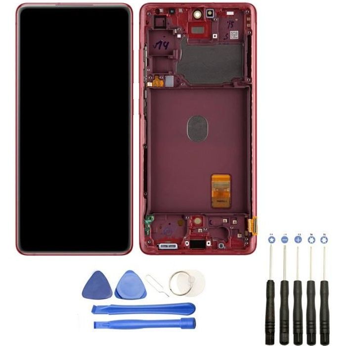 Ecran complet: Vitre + LCD sur châssis compatible avec Samsung Galaxy S20 FE 5G SM-G781B Rouge ...