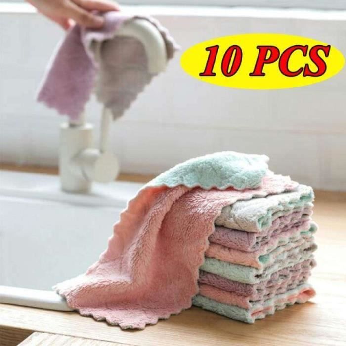 HT09424- CHIFFON.Torchon de cuisine en microfibre Super absorbant. 10 ...
