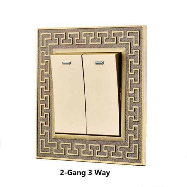 Interrupteur mural,2-Gang 3 Way--Interrupteur mural rétro à levier en ...