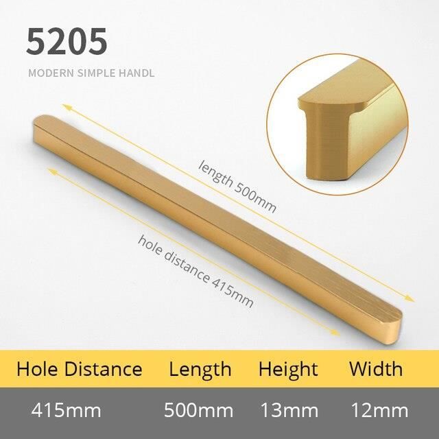 BOUTON DE MEUBLE,Gold 415mm--poignées de meuble en alliage'aluminium ...
