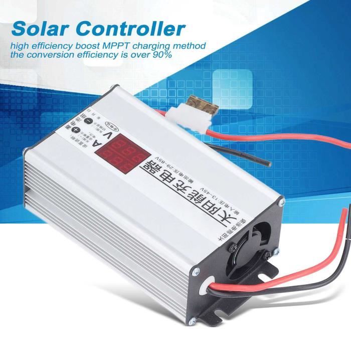 Contrôleur de charge solaire MPPT Boost Régulateur de batterie de panneaux solaires réglables de ...