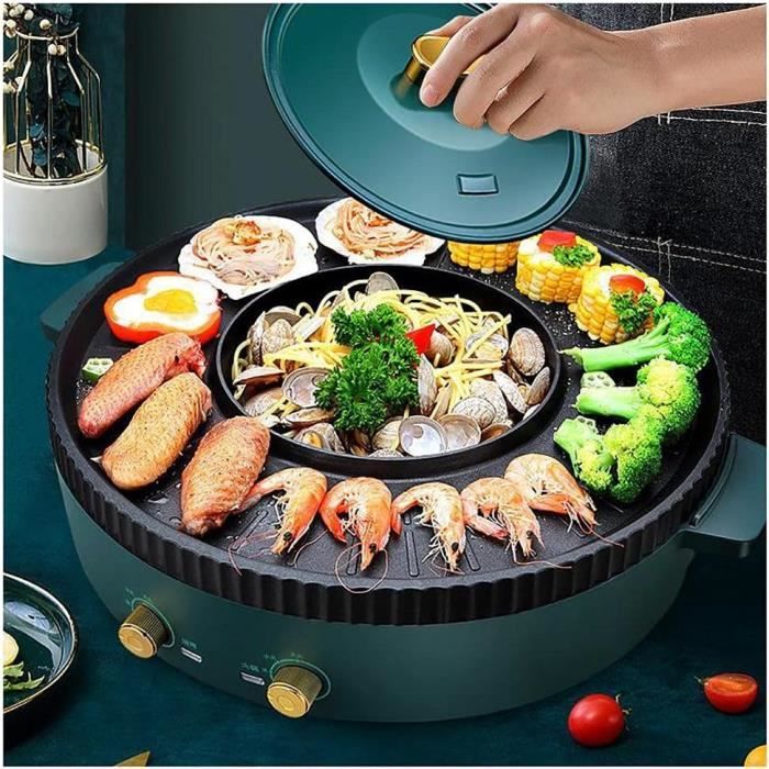 Luernas Barbecue Électrique Grill Intérieur Hot Pot Multifonctions Sans ...