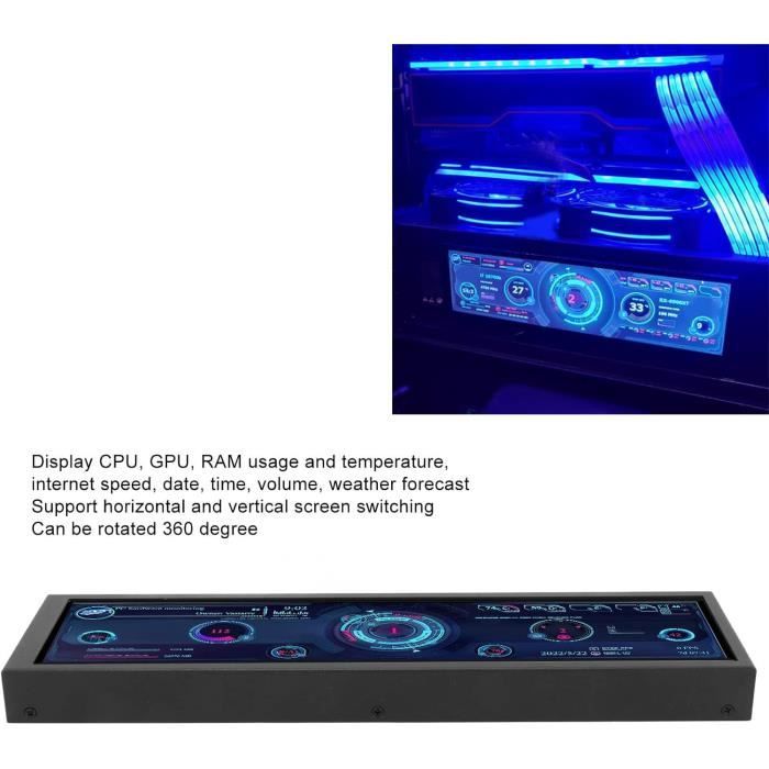 Mini Écran Ips Usb 8,8 Pouces,Écran Lcd Ips 1920 X 480 Pour Aida64 Pc ...