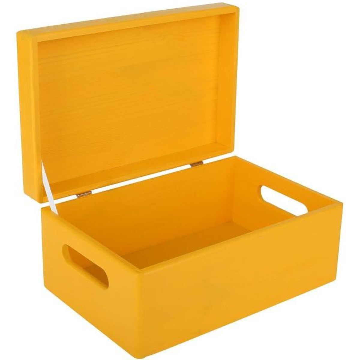 Creative Deco Grande Boite Rangement en Bois à Décorer Jaune | 30 x 20 ...