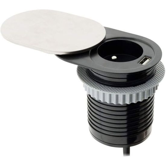 ZAYHO-Bloc prise encastrable compact à glissière avec port USB[J156] - Cdiscount Bricolage