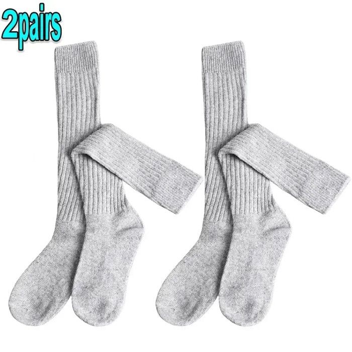 Bas en laine pour femme,chaussettes chaudes en cachemire,chaussettes au ...
