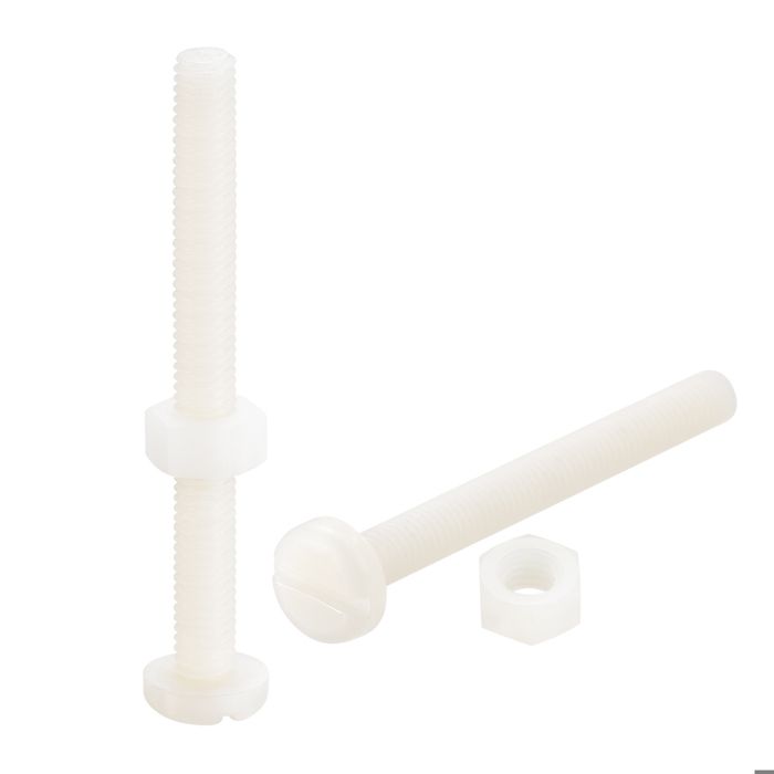 Vis SOURCING MAP 20 Paires Nylon Vis Écrou M6x60mm Fente Tête ...