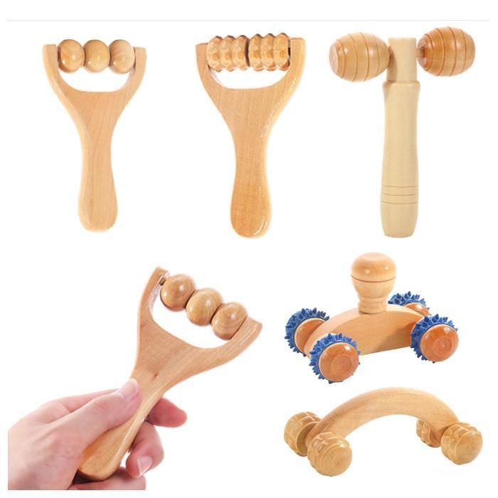 Kit de Massage en Bois,Kit 5 Pièces Maderotherapie Kit,massages en Bois ...