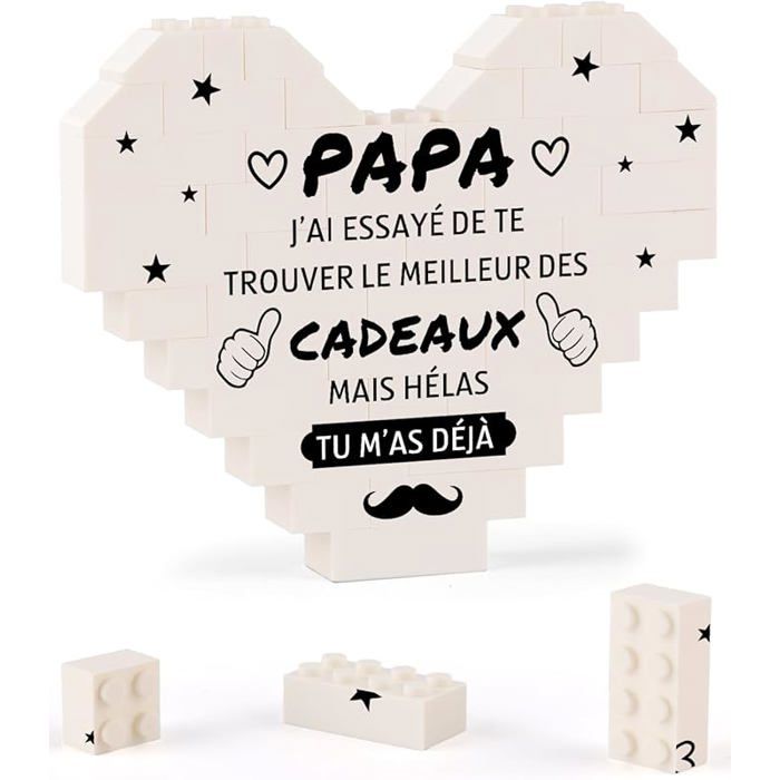 Cadeau Fete des Peres, Ornement Cœur Décoratif Cadeau Papa, Idee ...