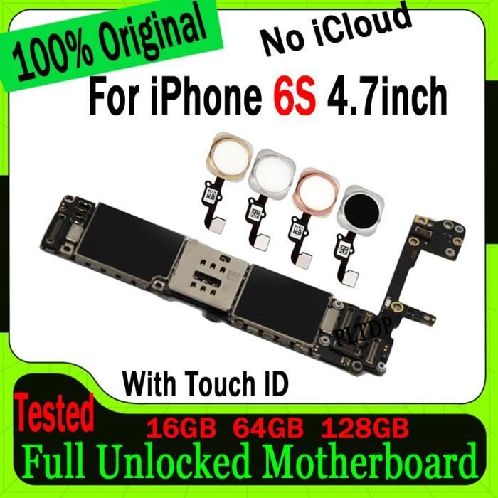 64 Go Gold Touch ID-Carte mère originale débloquée pour iPhone 6S, 4.7 pouces, avec ou sans ...