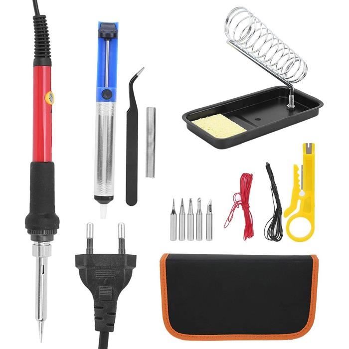 Kit De Fer À Souder Rouge 15-en-1, Ensemble De Fer À Souder Électrique À Poignée en Plastique ...