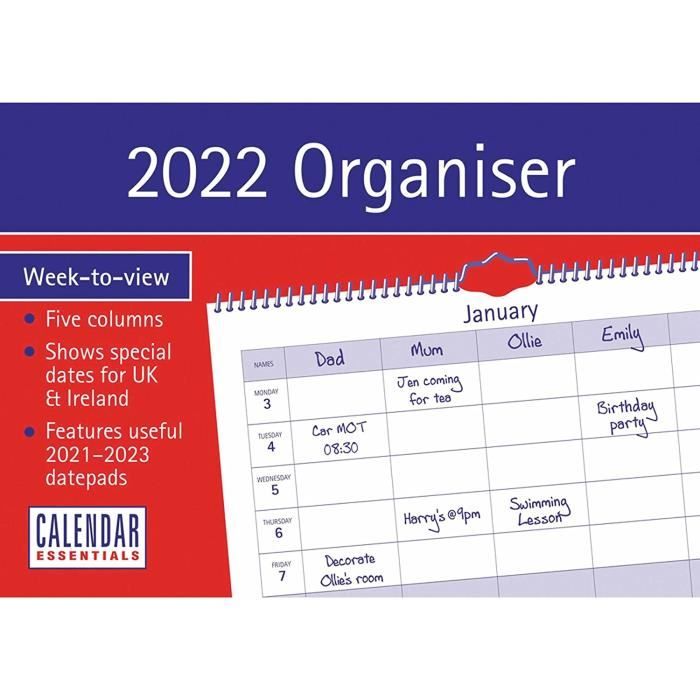 Calendrier familial 2022 - Calendrier annuel - 1 page par mois - A4 A114 - Cdiscount Beaux-Arts ...