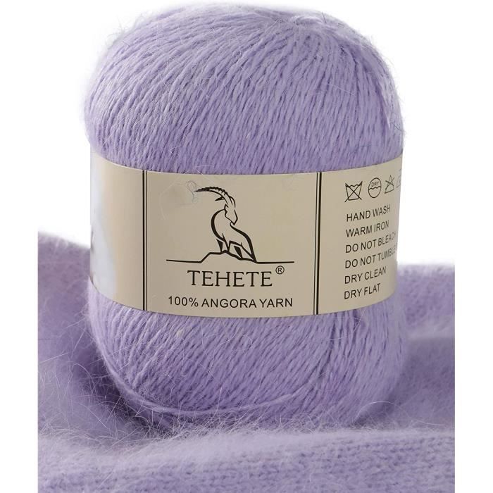 100% Angora Fil de Laine à Tricoter, Pelote de Laine à Crochet, 2 Plis ...