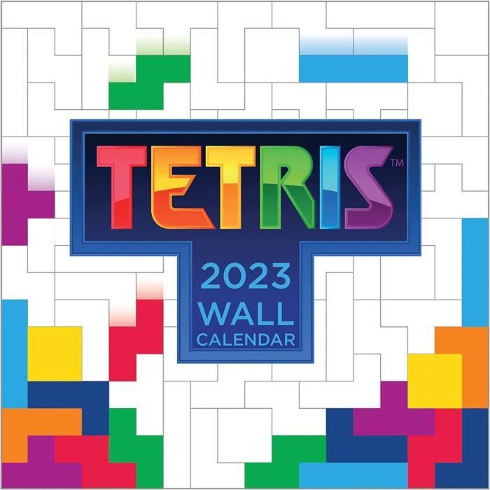 Tetris Calendrier mural 2023, 30,5 x 30,5 cm, motif rétro rétro, jeu ...
