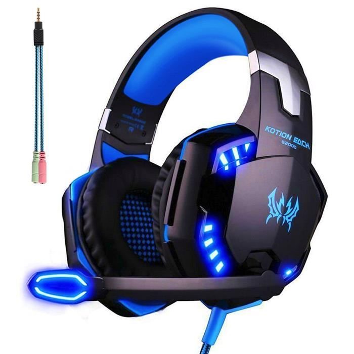 Casque Gaming Micro ArkarTech G2000 Casque Filaire PC Microphone ...