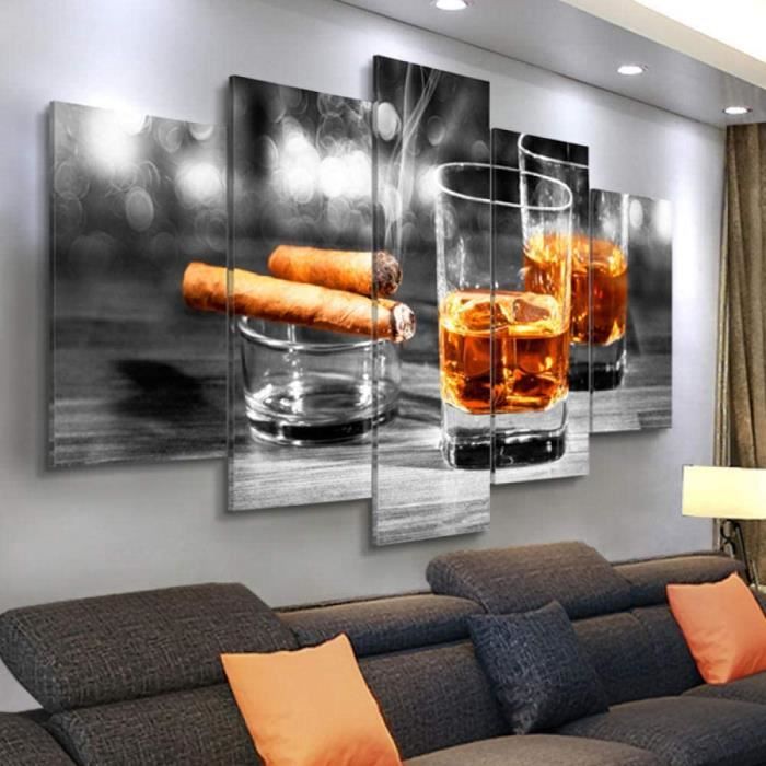 5 Parties Tableaux Toile Mur Art Carte du Monde Carte du Monde Moderne ...