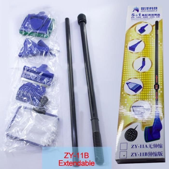Zy-11b Kit 5 en 1 pour Aquarium, ensemble d'outils de nettoyage, râteau ...