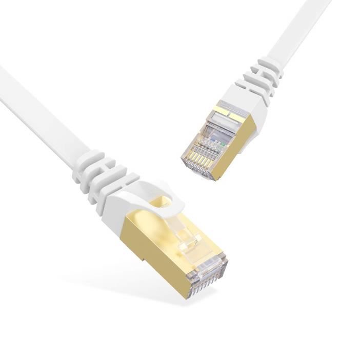CABLING® Cat 7 Câble Ethernet Réseau RJ45 10 Gbps 600 MHz S-FTP Blindé ...