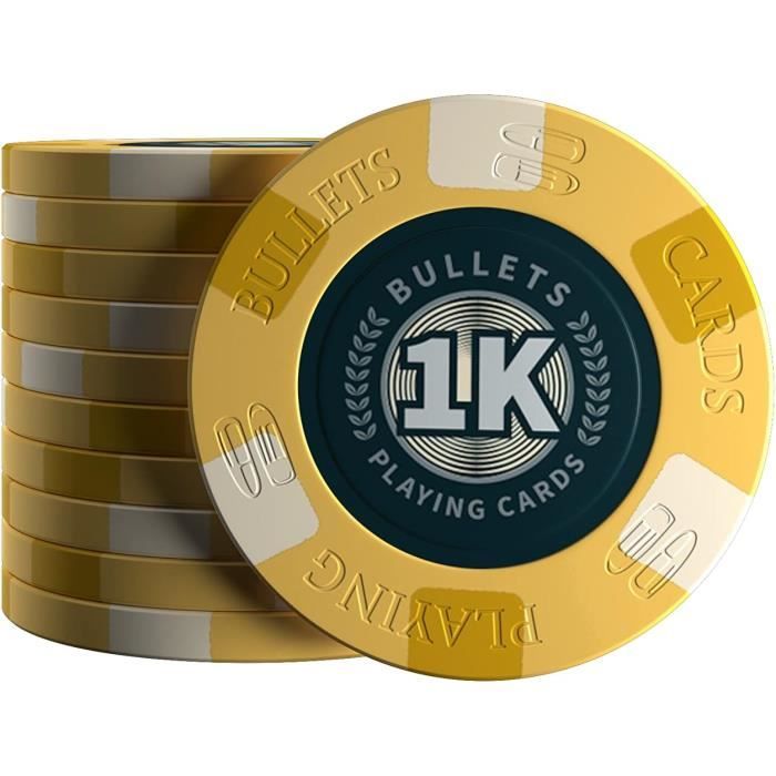 Richie Lot De 25 Jetons De Poker En Céramique – Valeur 1 K (1 000) – Pour Jeu De Poker – 10 G ...