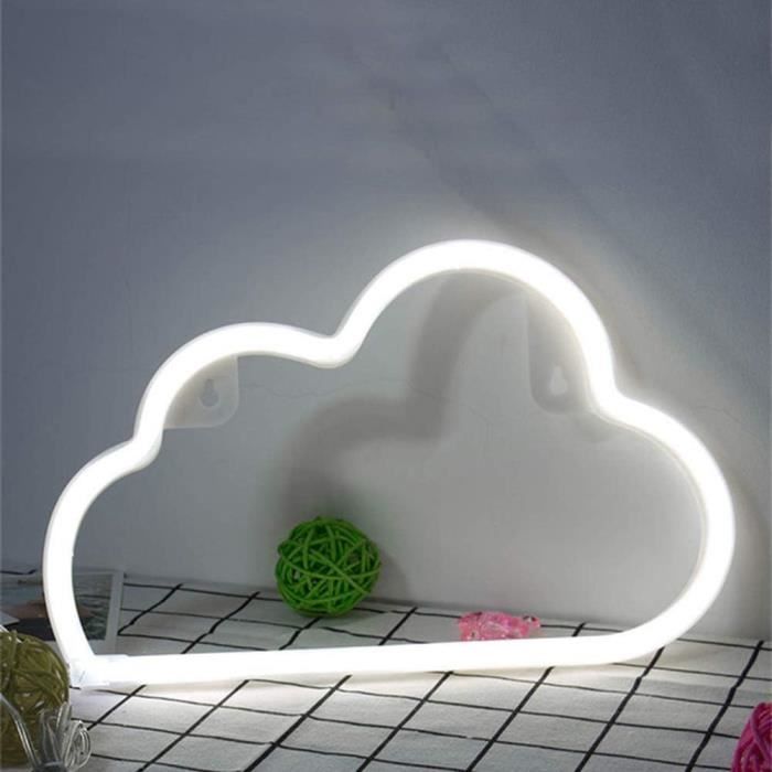 Domybest Led Néon Forme Nuage Enseigne Lumineuse Au Néon Usb-À Piles Lumière De Nuit Néon Led ...