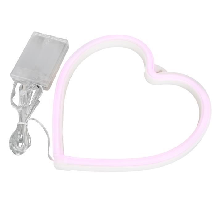 Fafeicy Coeur néon Coeur Enseigne Au Néon Romantique Rose Lumières ...