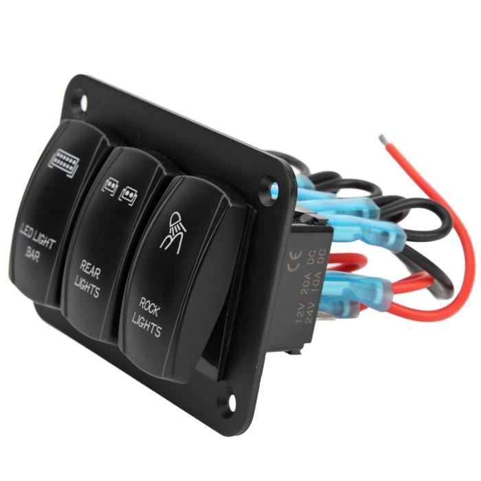 Garosa 3 Gang Rocker Switch, Led Light Bar Switch Multiple Protections ...