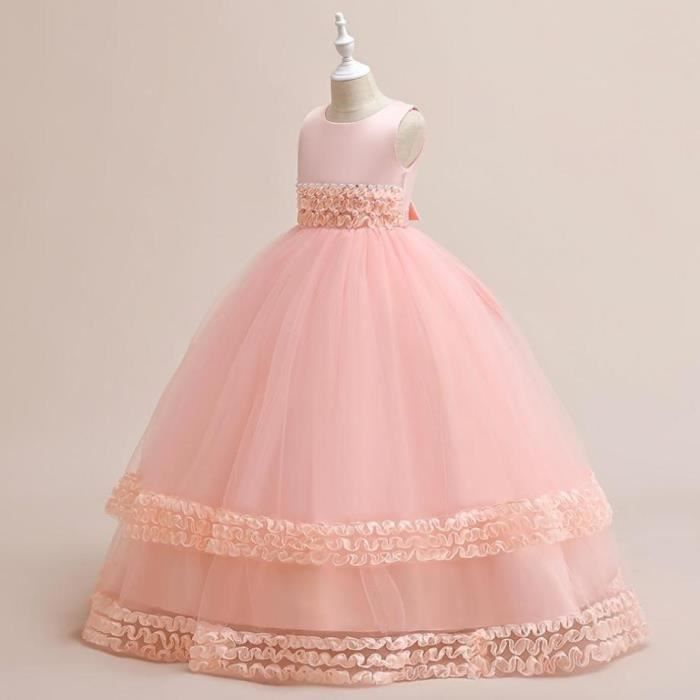 Robe Fille Enfants longue en trois dimensions fleur piano performance ...