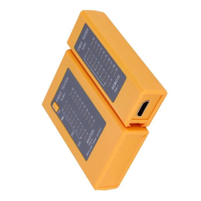 Testeur de câble, Rj45 Tester 8Ma Hand-Held Cable Finder, jaune durable ...