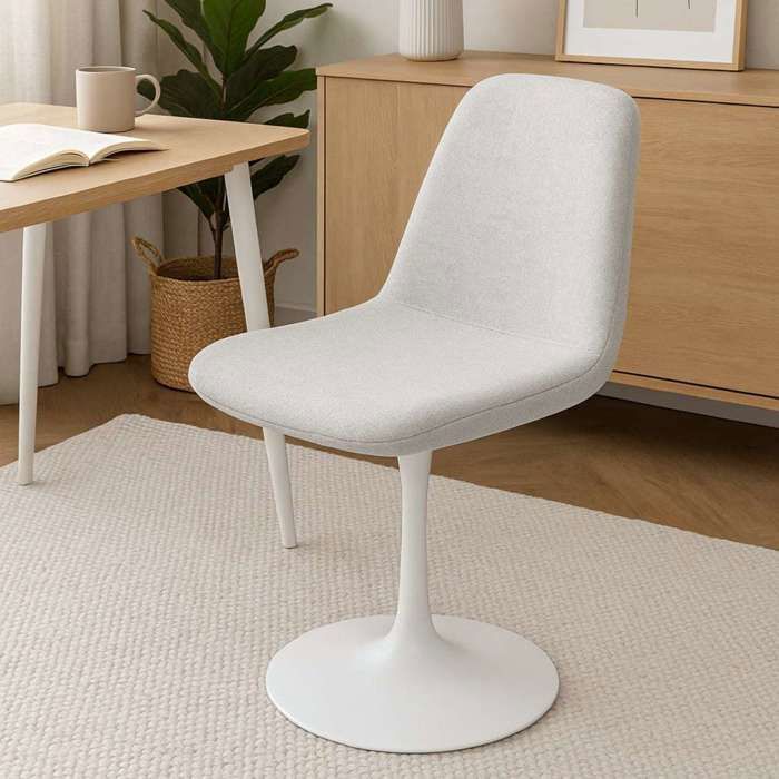 Chaise pivotante blanche - SENHO - LORA - Design rétro-chic - Assise et ...