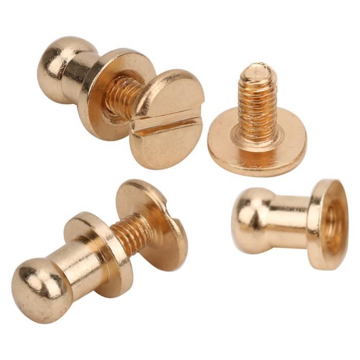 Tbest Rivet à clou 20 ensembles vis clou Rivet cuivre tête ronde goujon ...