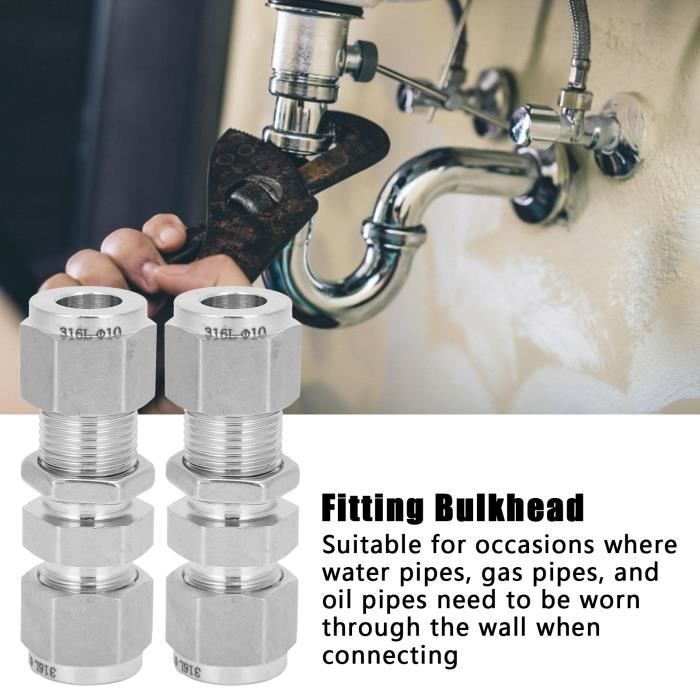 COC-7842372506178-cloison de montage 2 pièces cloison de Compression 316 acier inoxydable Double ...