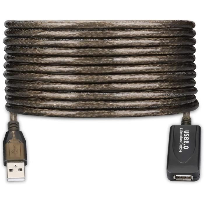 Câble D'Extension Usb 2.0, A-M A-F, 20 Mètres[S2794] - Cdiscount ...