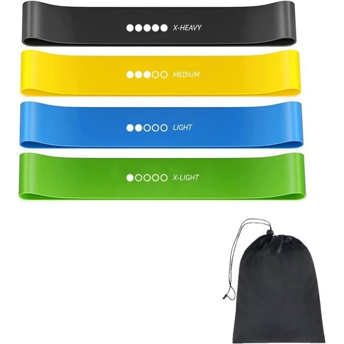 Élastique Fitness, Lot De 4 Bandes De Résistance Pilates Yoga Home ...