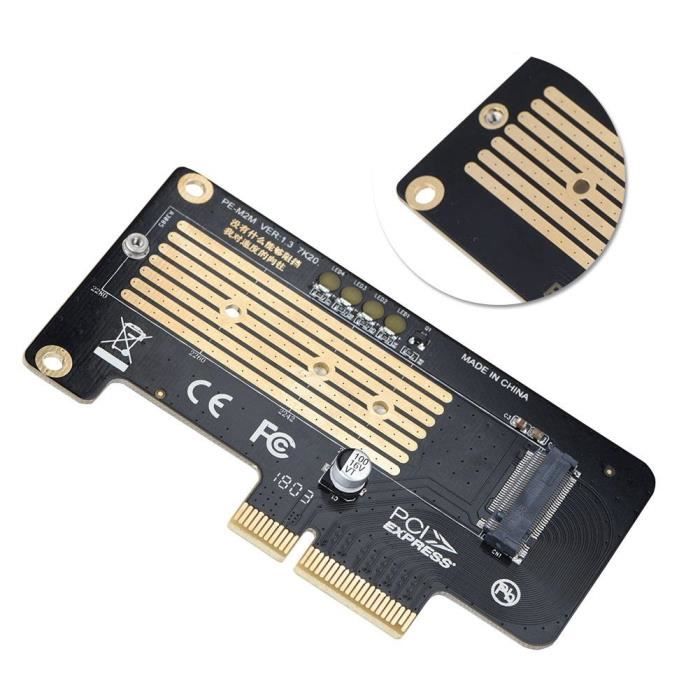VBESTLIFE Carte Riser PCI-E NGFF M.2 Mkey NVME SSD vers PCI-E 4X Carte d'extension d'extension ...