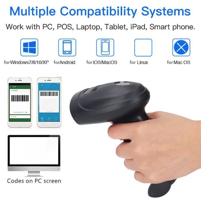 Scanner de codes-barres sans fil Lecteur de Codes à Barres sans Fil USB ...